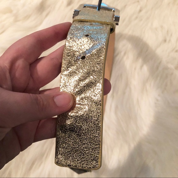 Accessories | Gold Metallic Studded Belt Large | Poshmark